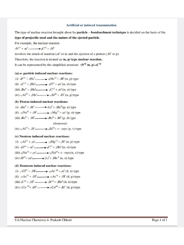 Nuclear Chemistry (Note - 6&7) | PDF