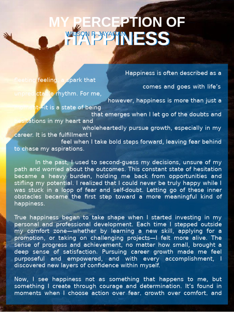 Essay My Perception of Happiness | PDF