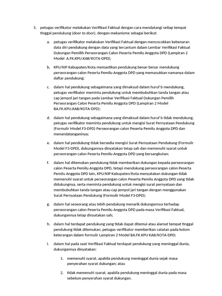 verifikasi DPD RI | PDF