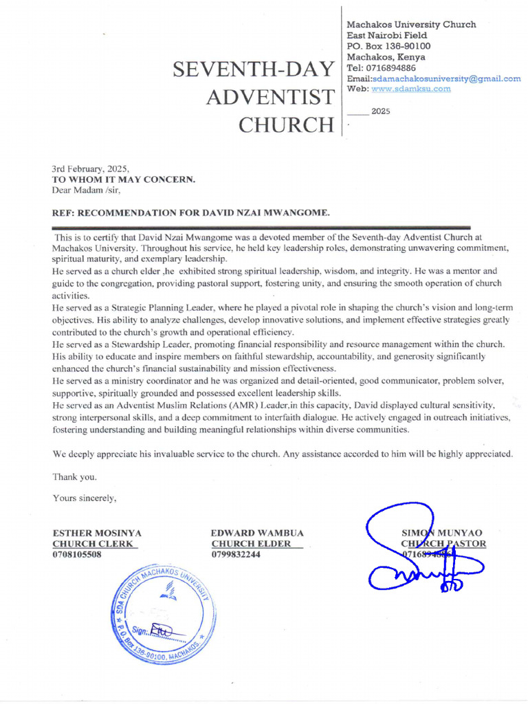 Church Recommendation | PDF