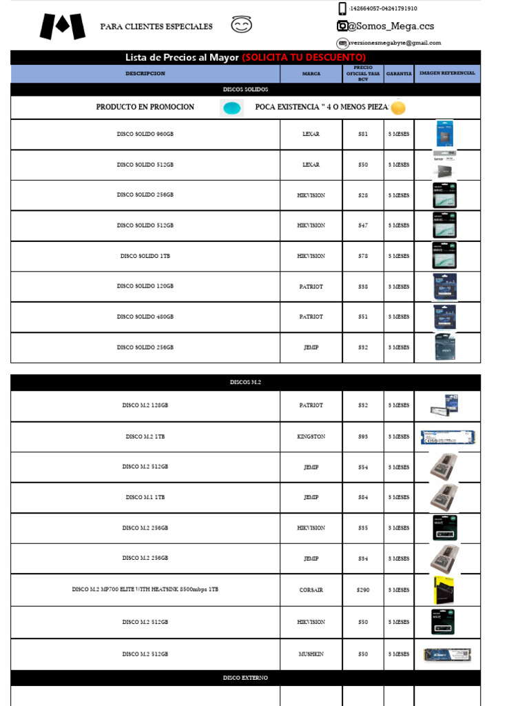 Lista de Precios Especiales 30 06 | PDF | Tableta | Hardware de la computadora