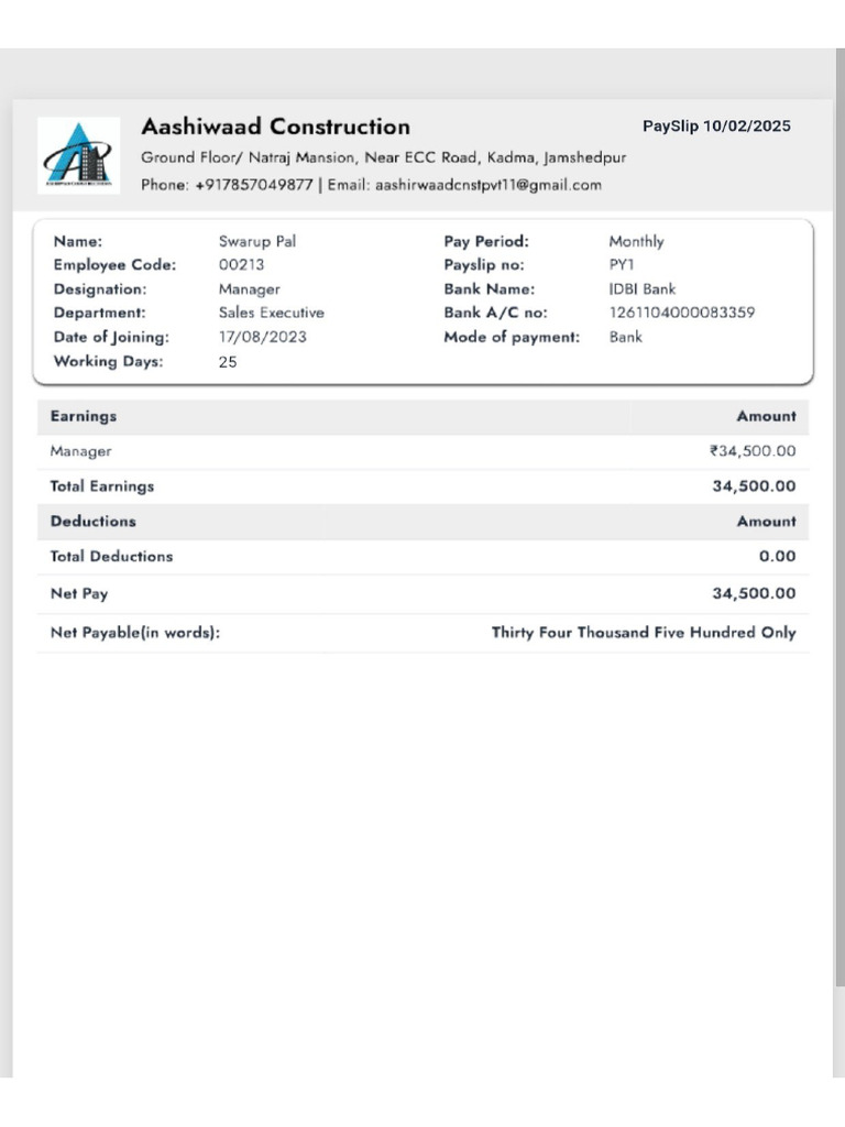 Feb Salary Slip | PDF