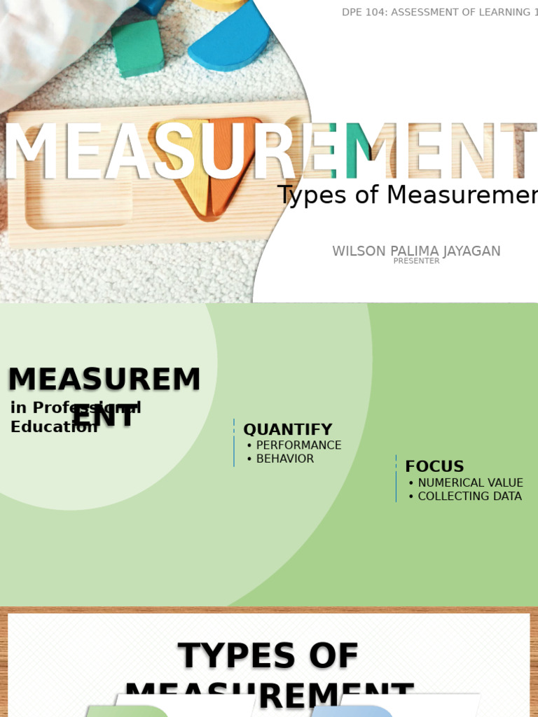 DPE 104 Measurement - Types of Measurement | PDF | Educational ...