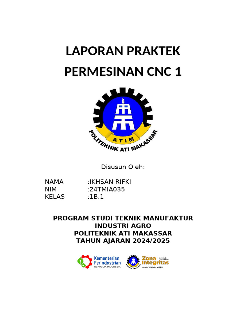 Format Laporan Prak. Teknologi CAD - CAM (3) (2) (2) (1) 5 | PDF