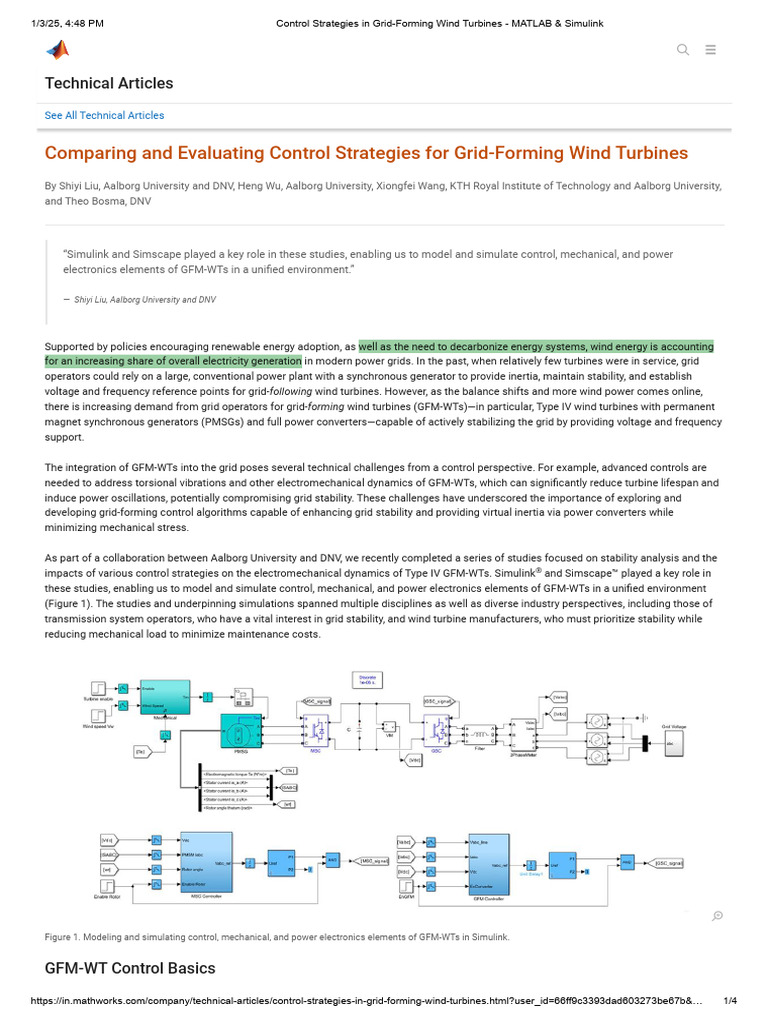 Control Strategies in Grid-Forming Wind Turbines - MATLAB & Simulink ...