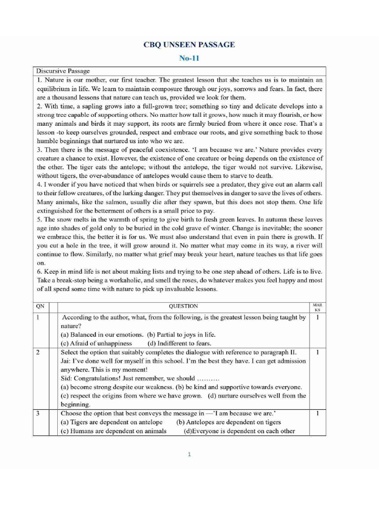 CBQ Unseen Passage-11 | PDF