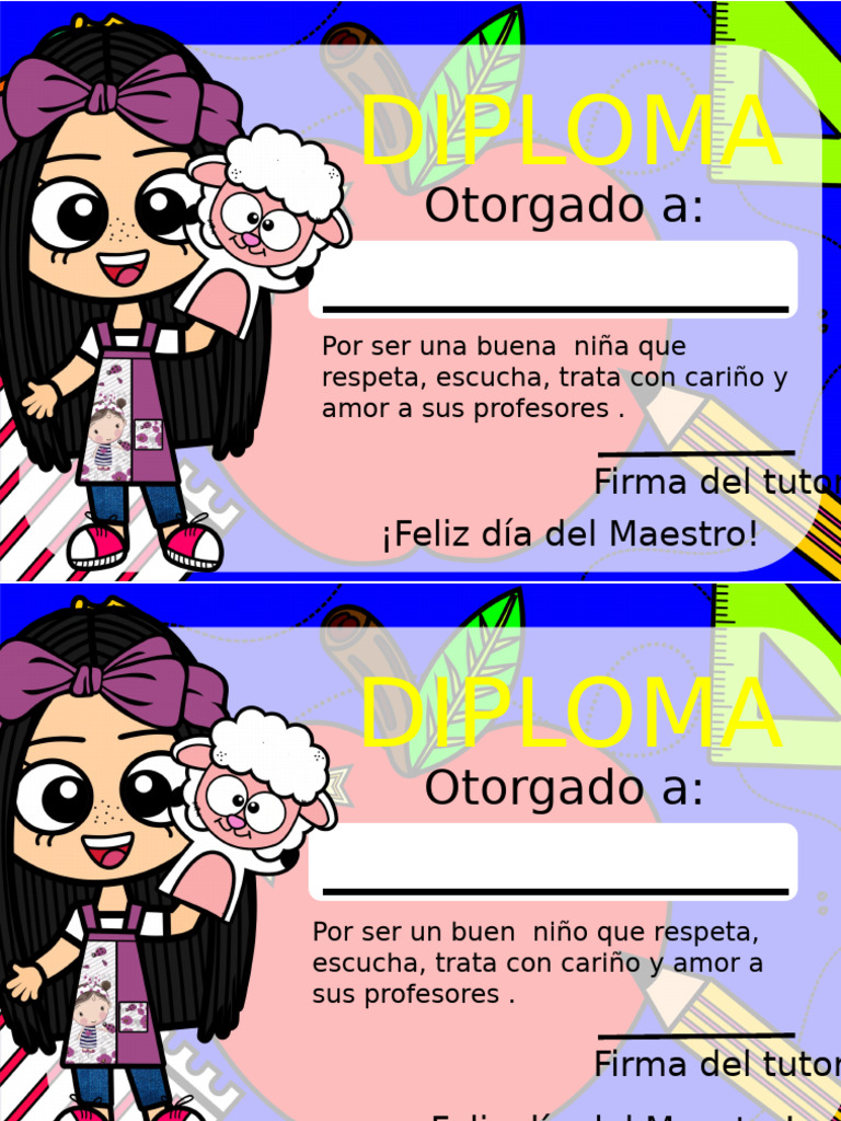 Diploma Dia Del Maestro | PDF