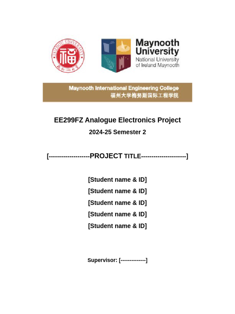 Sample Project Report Title Page | PDF