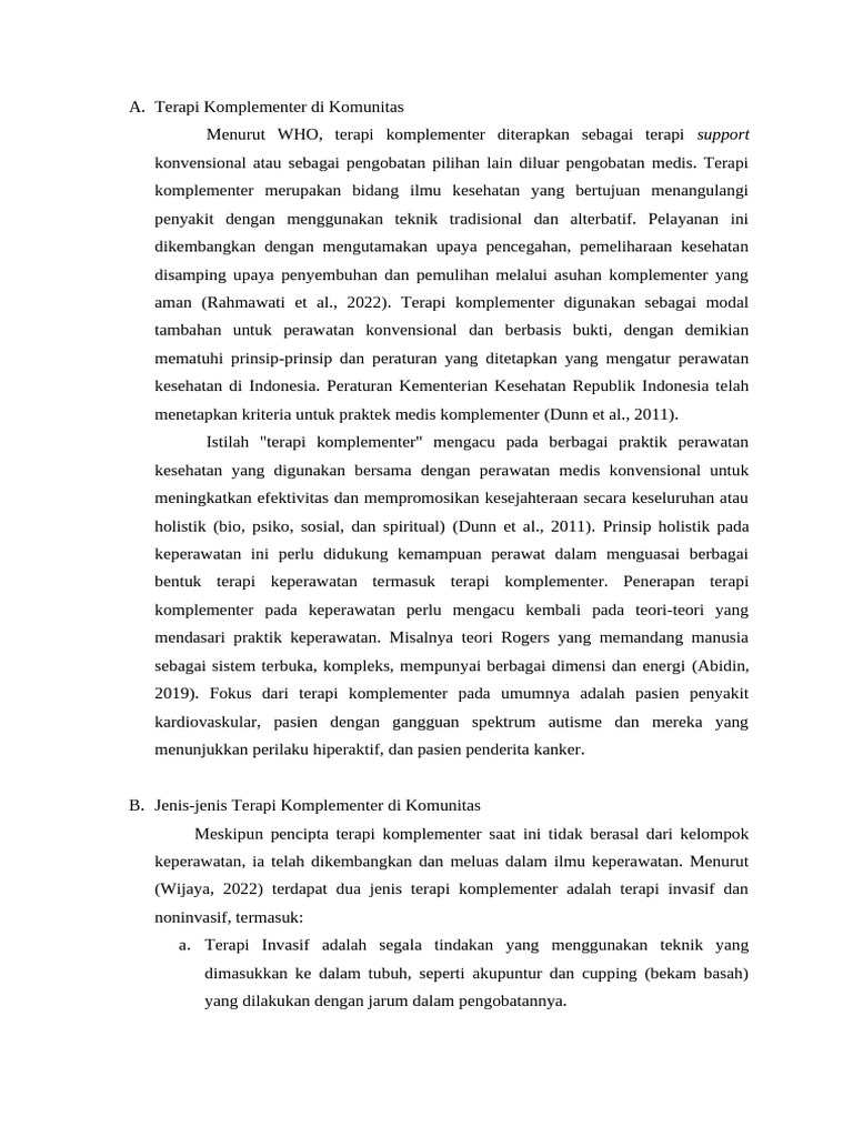 Terapi Komplementer untuk Kesehatan Holistik | PDF