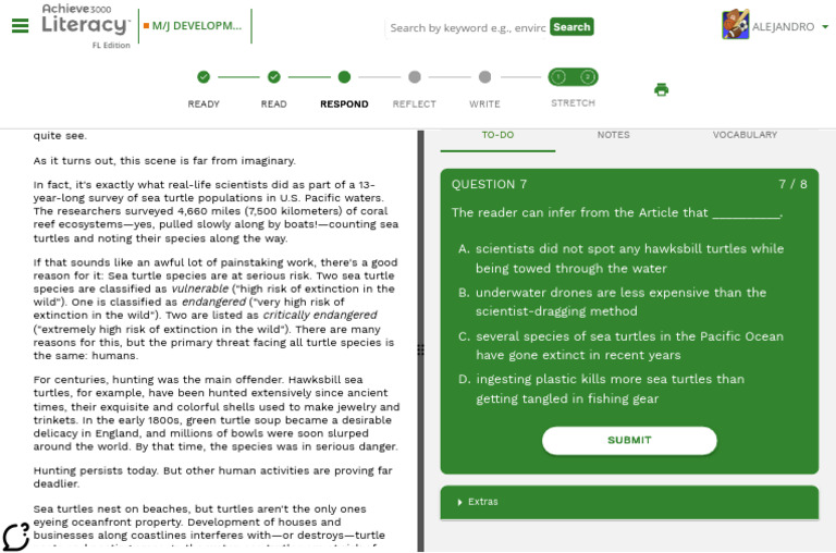 Achieve3000 Lesson 3 | PDF | Sea Turtle | Turtle