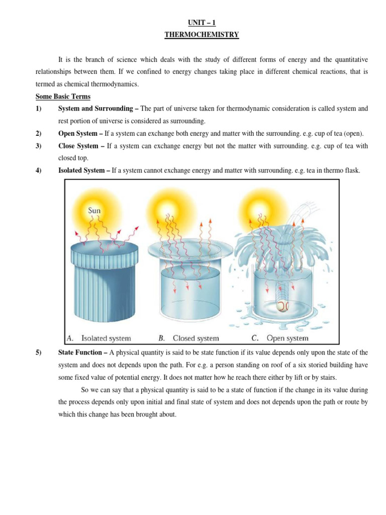 Unit - I Thermochemistry | PDF | Heat | Entropy