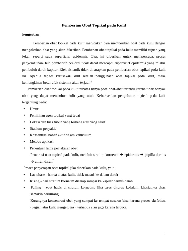 Pemberian Obat Topikal pada Kulit | PDF
