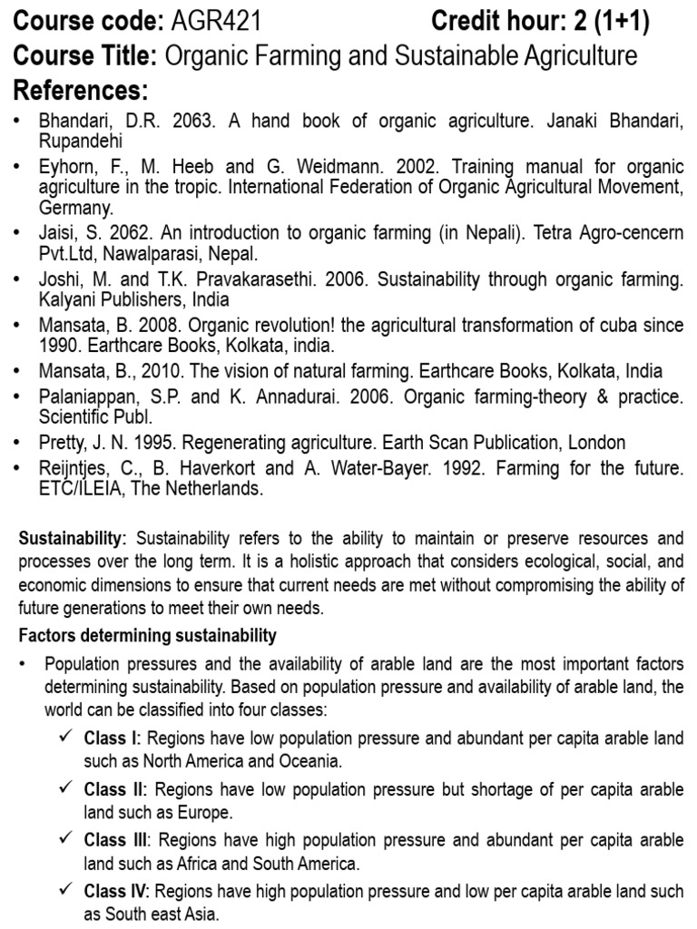 Organic Farming and Sustainable Agriculture | PDF | Sustainability ...