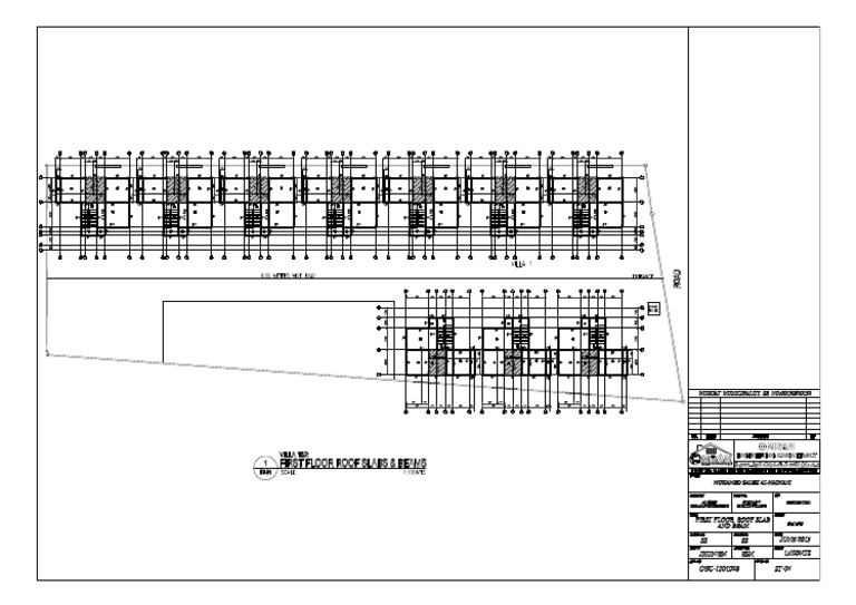 First Floor Roof Slab and Beam Villa 1, Villa 2 | PDF