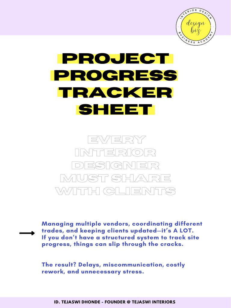 Site Progress Tracker Sheet - Freebie 12 | PDF