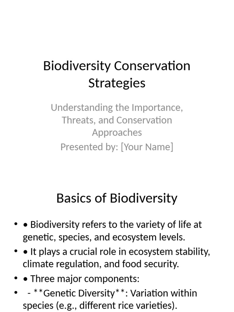 Biodiversity Conservation Strategies Explained | PDF | Conservation ...