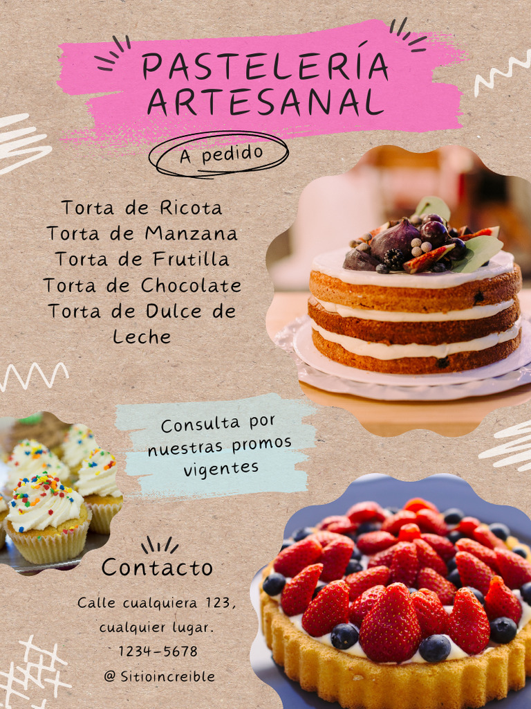Flyer Volante Pastelería Artesanal Rústico Celeste y Rosa - 20250706 ...