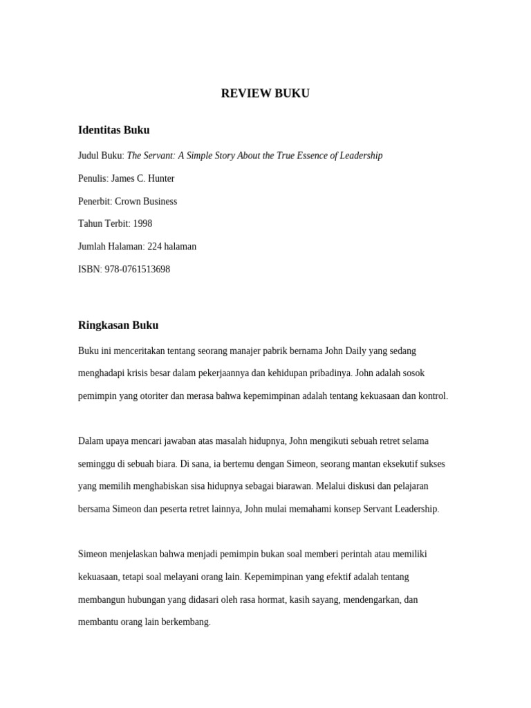 Review Buku The Servant | PDF