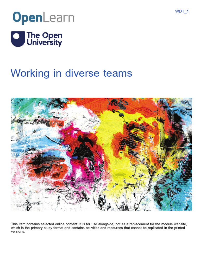 Working in Diverse Teams | PDF | Creative Commons License | License