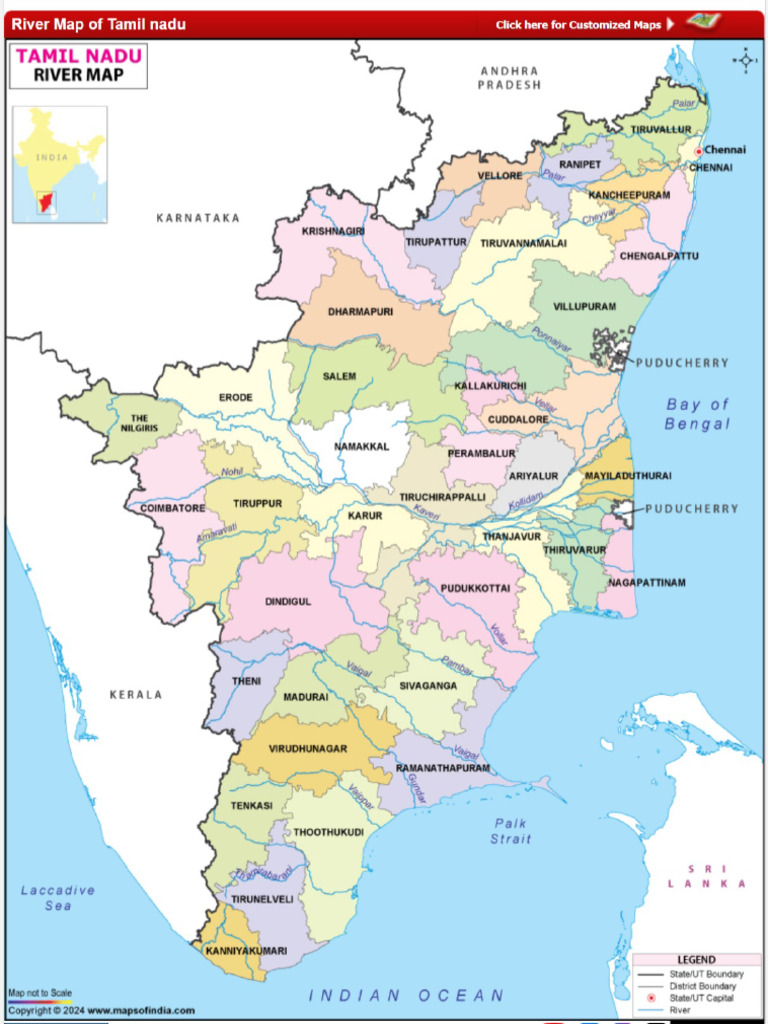 River Maps of Tamil Nadu | PDF