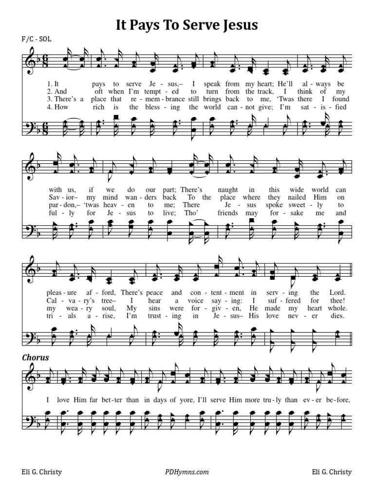 It Pays To Serve Jesus - Arr2 | PDF