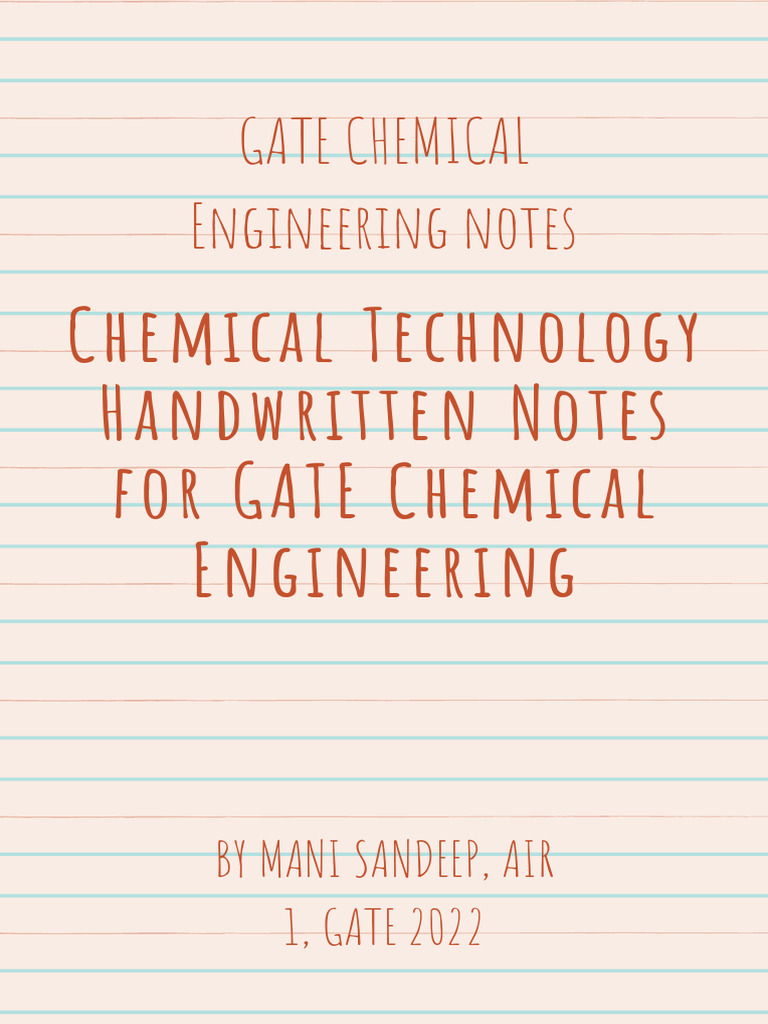 GATE Chemical Technology Notes | PDF | Chemistry | Materials