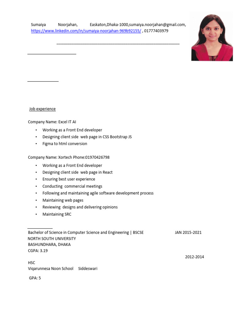 SumaiyaNoorjahan NSU CSE 2015 | PDF | Bootstrap (Front End Framework ...