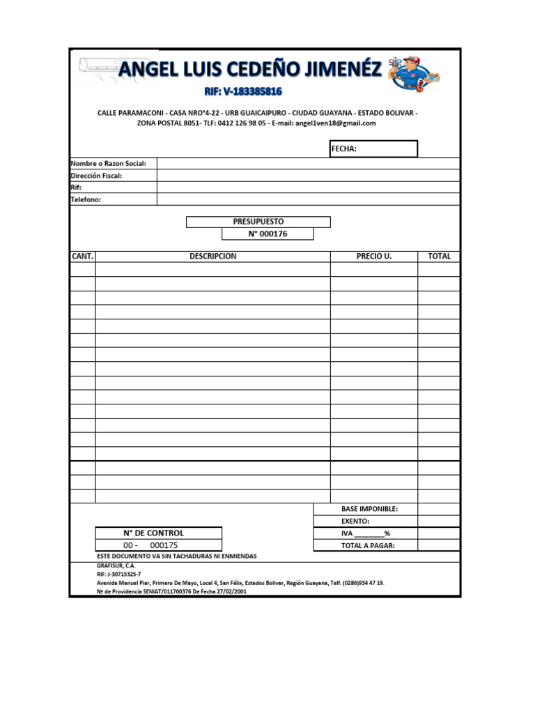 Presupuesto Angel Cedeño 176 | PDF