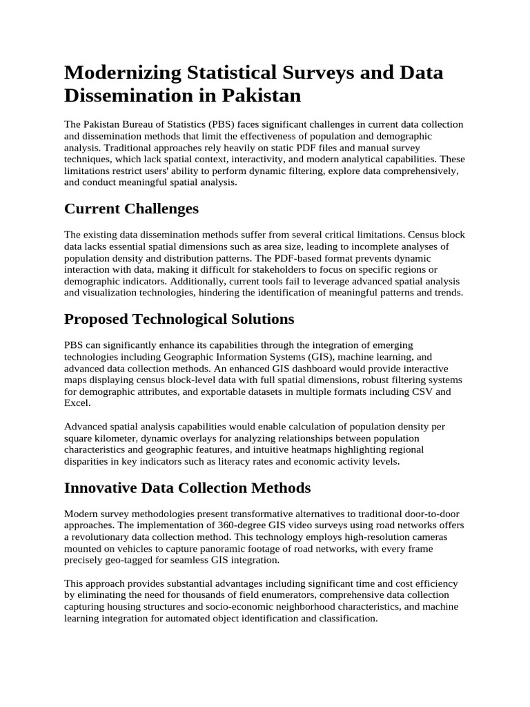 Modernizing Statistical Surveys and Data Dissemination in Pakistan ...