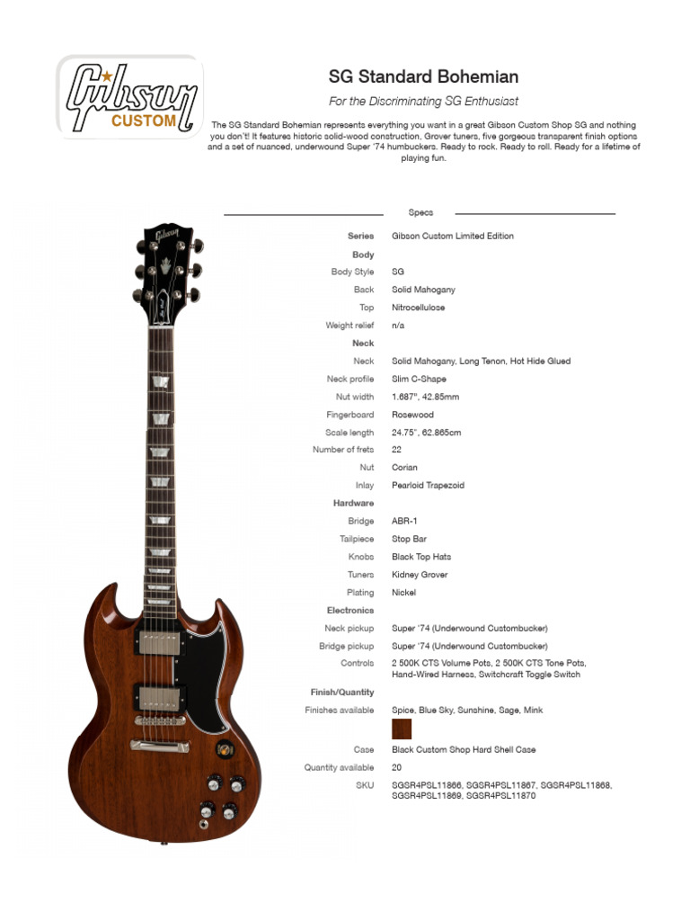 SG Standard Bohemian One Sheet | PDF | Irish Musical Instruments ...