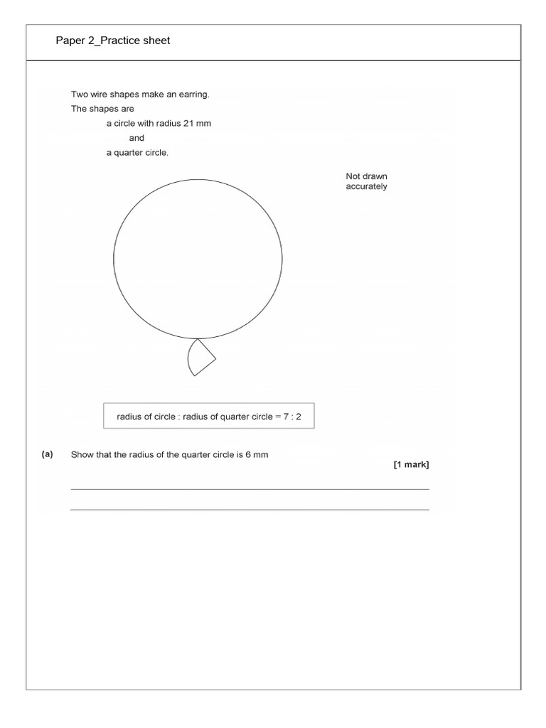 P2 Practice Sheet Set 1 QP 1 | PDF