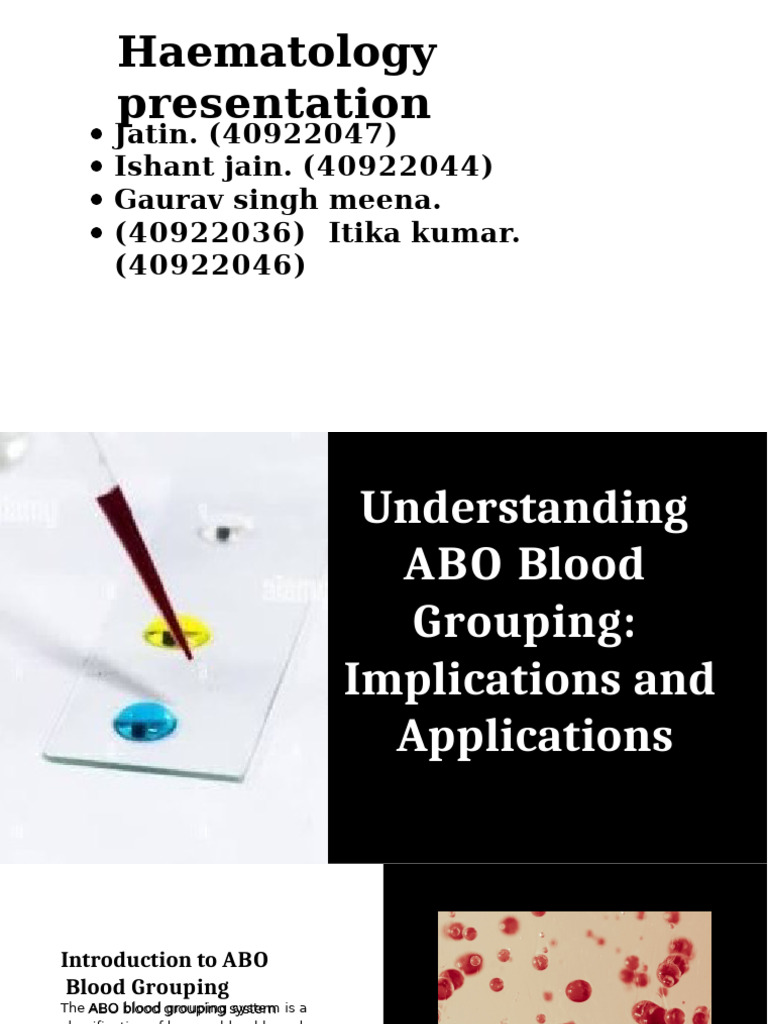 ABO Blood Grouping MLT Students Haematology Assignment | PDF