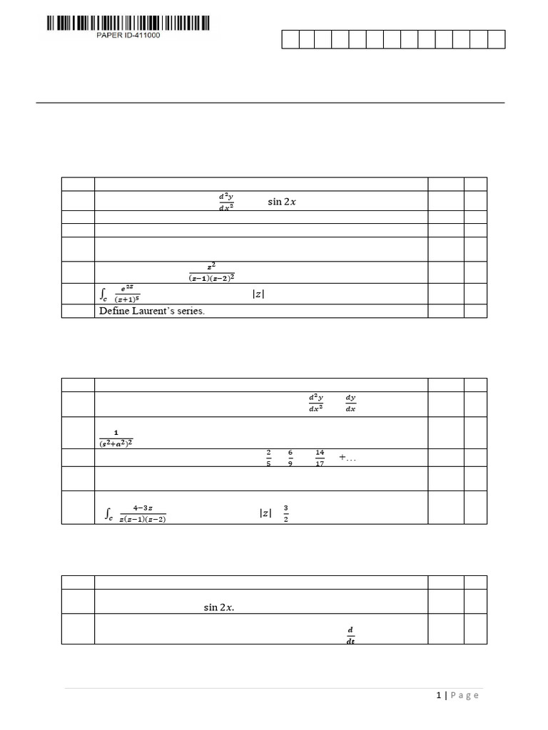 Bas203 Engineering Mathematics II | PDF | Laplace Transform ...