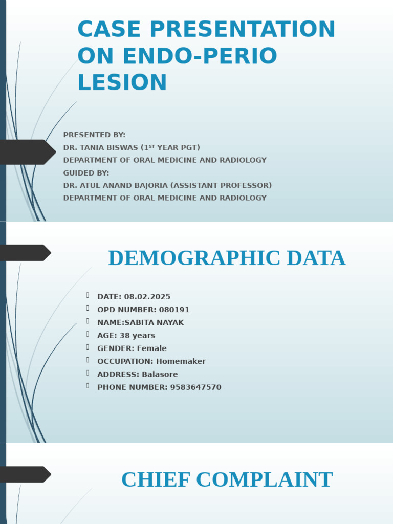 Endo-Perio Lesion Case Study | PDF