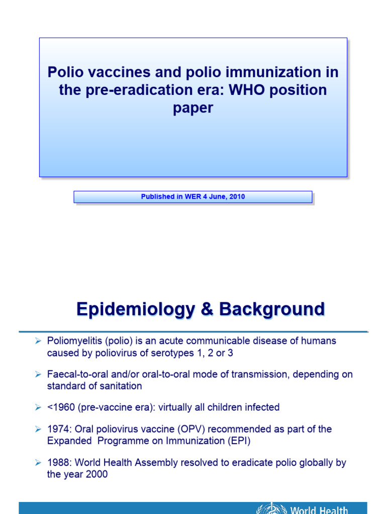 Polio PP Slides 2010 | PDF | Vaccines | Medicine