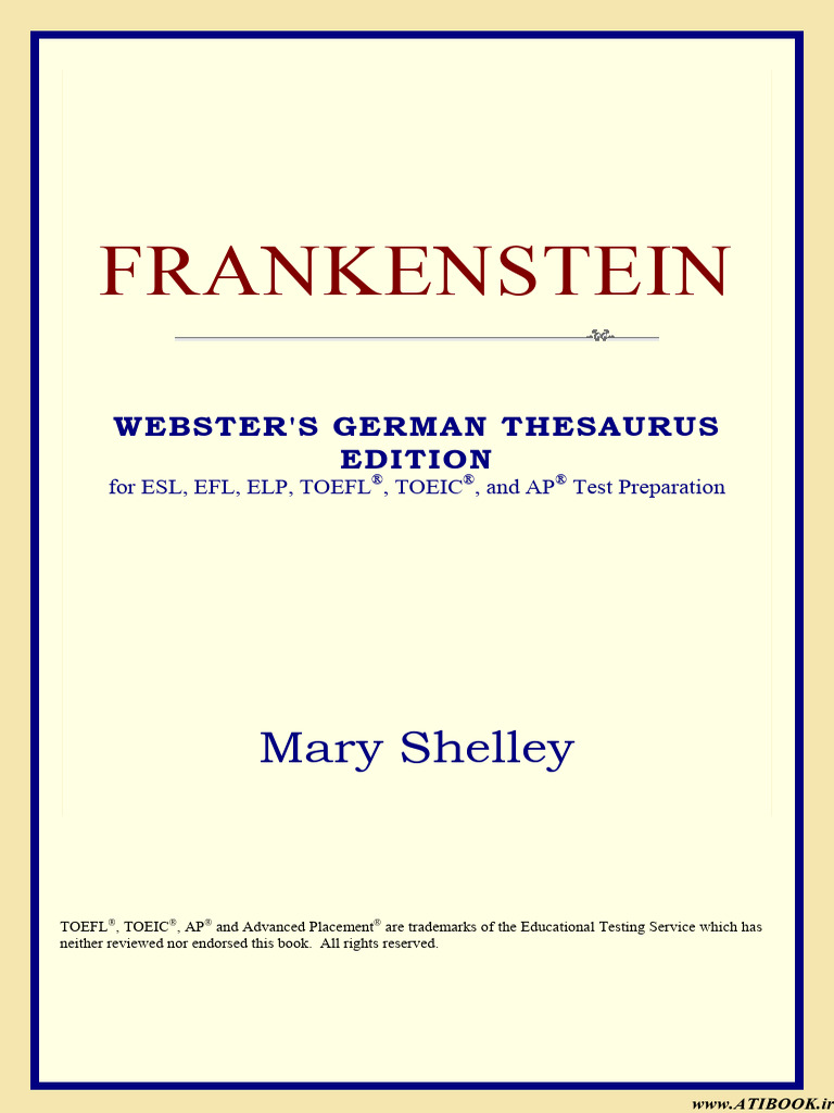 Frankenstein: German Thesaurus Edition | PDF | English As A Second Or ...