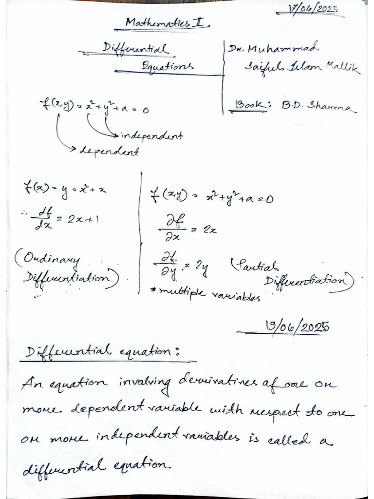 Math-1203 (Up To Bernouli) | PDF