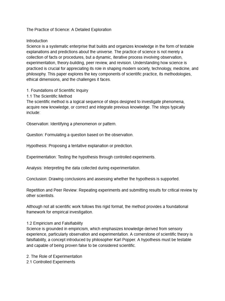 Understanding Scientific Practice and Ethics | PDF | Scientific Method ...