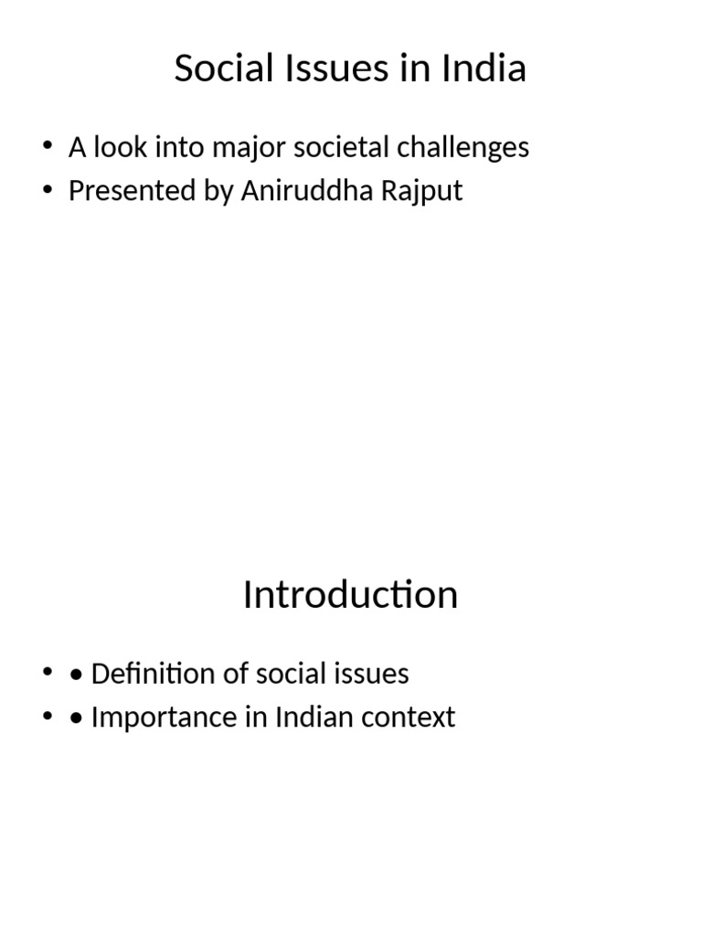 Social Issues in India Presentation | PDF