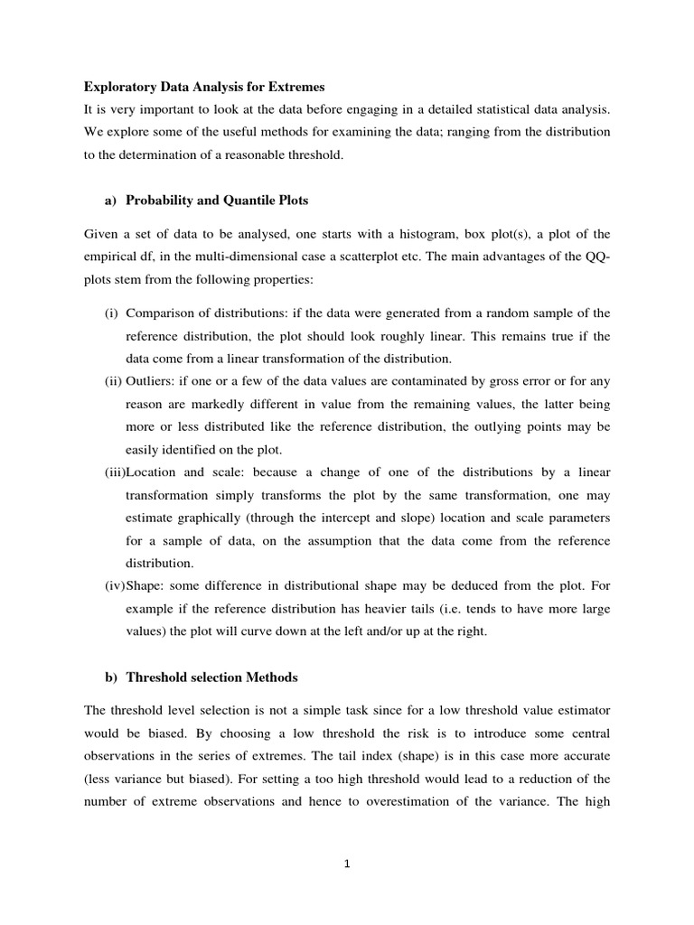 STA 2426 E Threshold Selection Methods | PDF | Estimator | Errors And Residuals