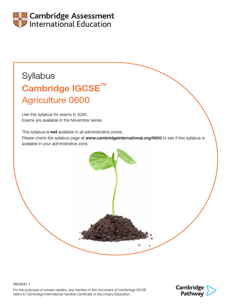 Syllabus: Cambridge IGCSE | PDF | Soil | Fertilizer