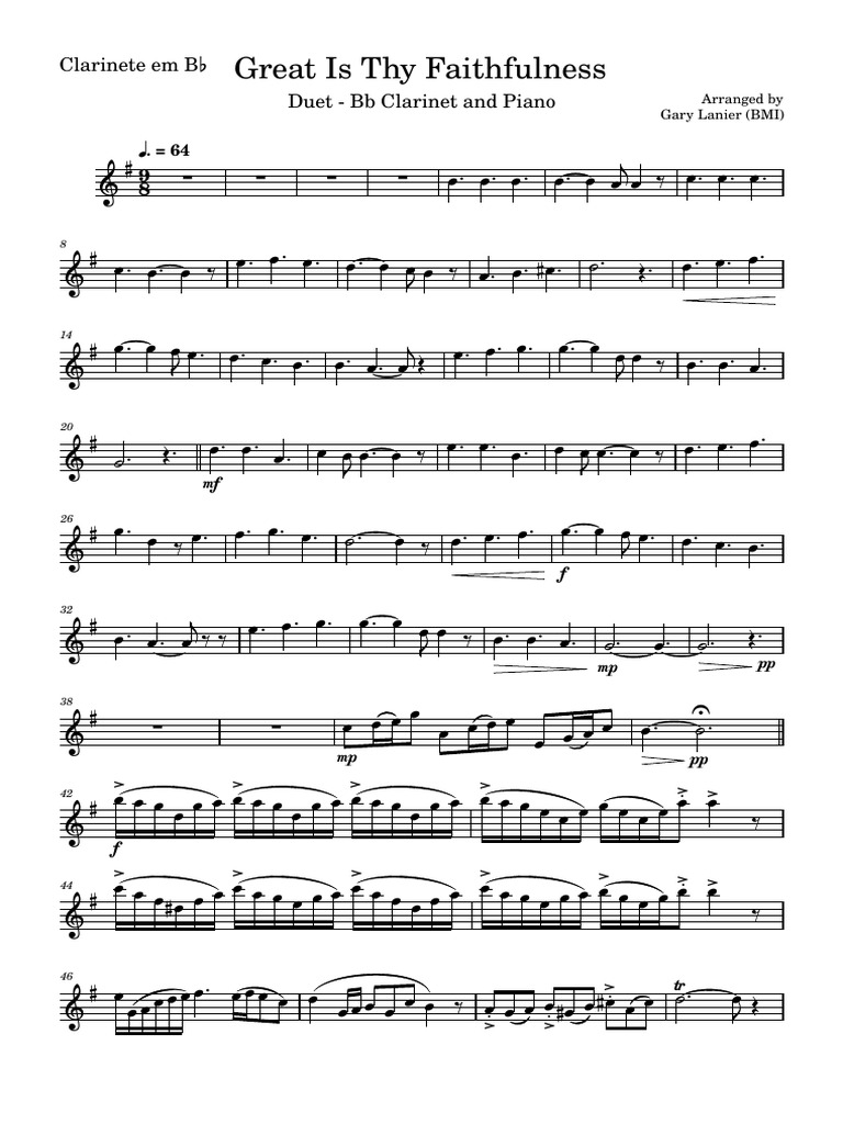 Bb Clarinet and Piano Duet Arrangement | PDF