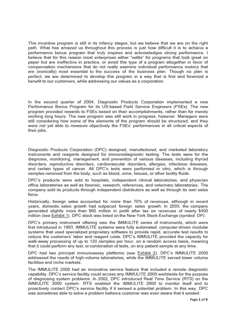 Case Study DPC | PDF | Expense