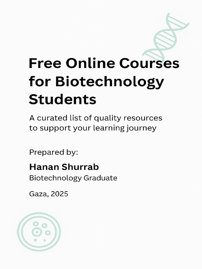 Free Online Biotechnology Courses List | PDF | Biotechnology ...
