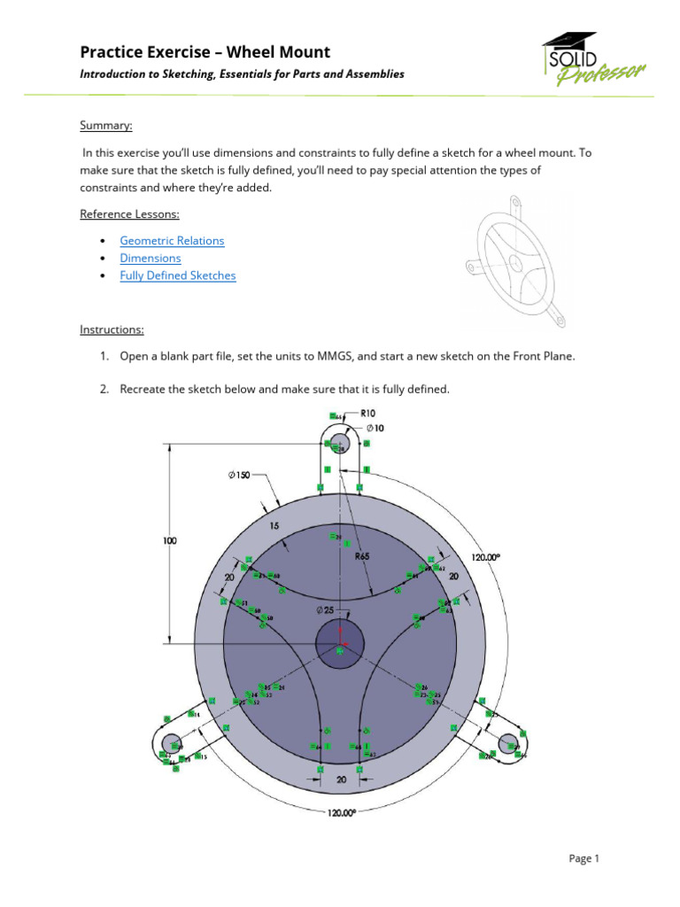 Creating a Wheel Mount in SolidWorks | PDF