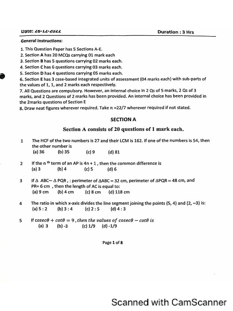 Model Examination Paper 1 | PDF