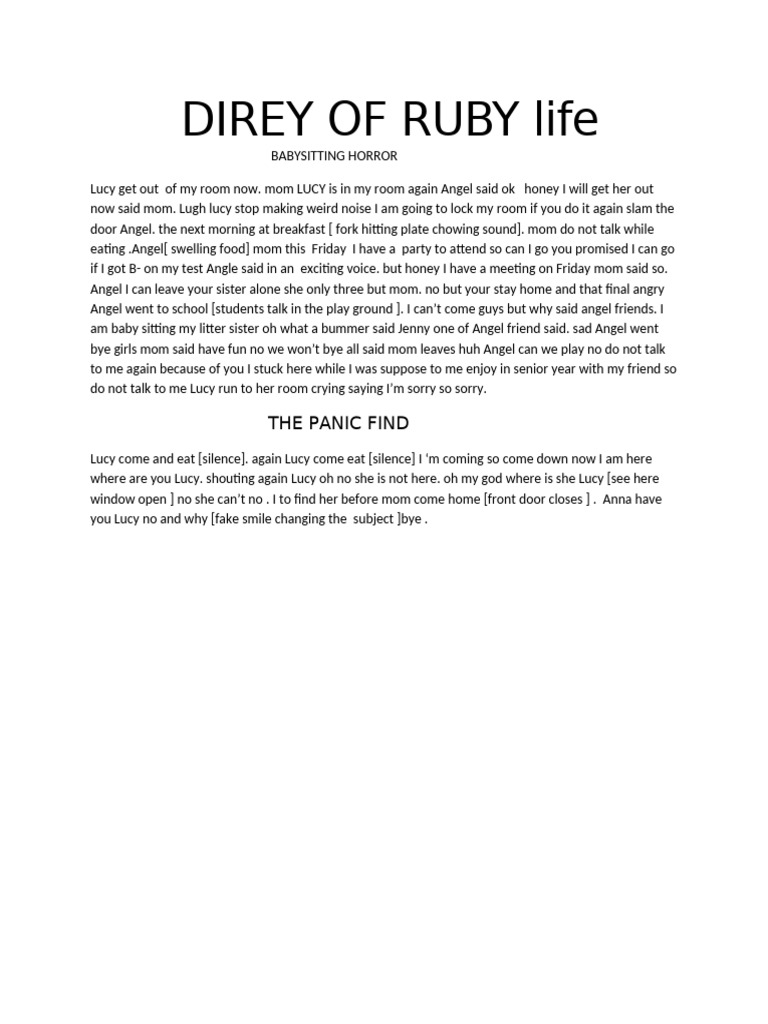 Ruby's Friday Night Dilemma | PDF