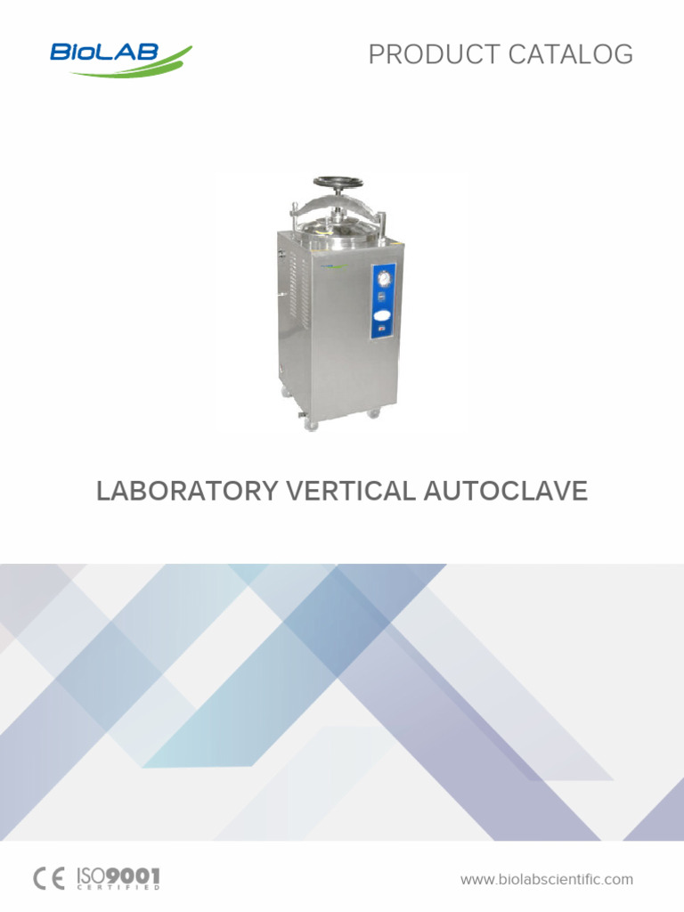 Laboratory Vertical Autoclave Catalog Biolab | PDF | Sterilization (Microbiology) | Humidity