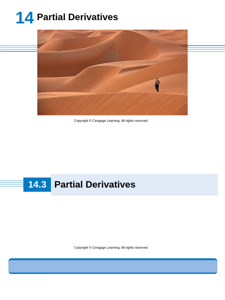 Partial Derivatives 14.3 | PDF | Derivative | Variable (Mathematics)