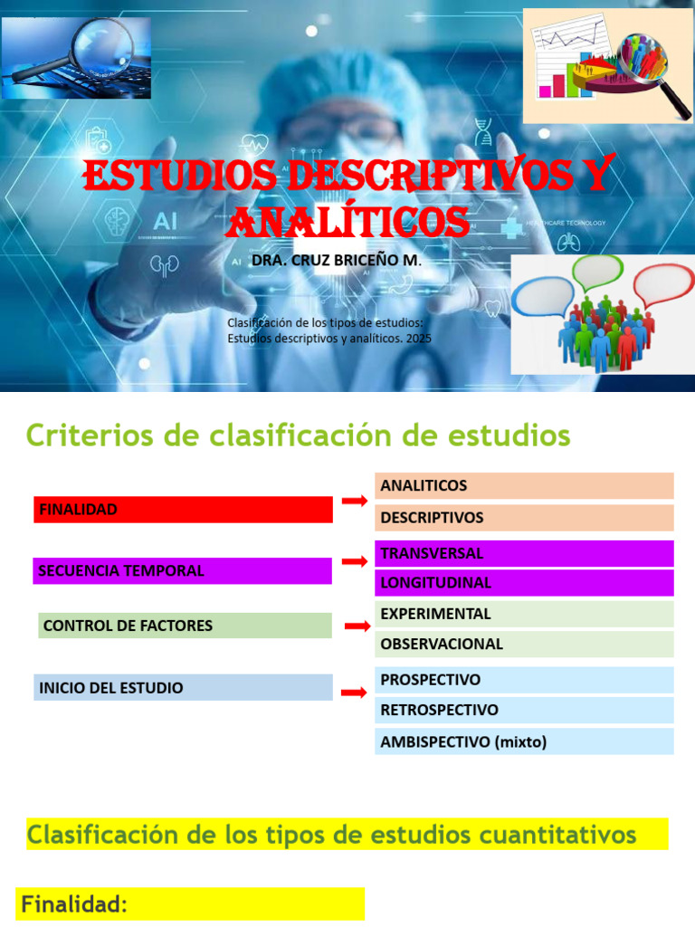 Clasificación de Estudios Descriptivos y Analíticos | PDF ...